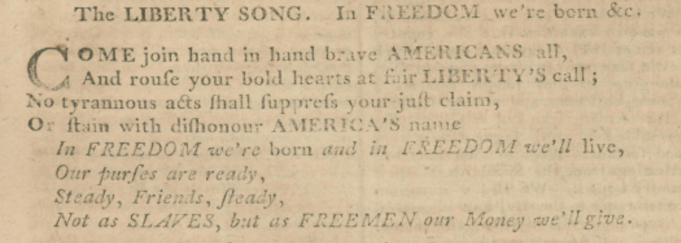 John Dickinson, “The Liberty Song” (1768) – FYS: American History ...