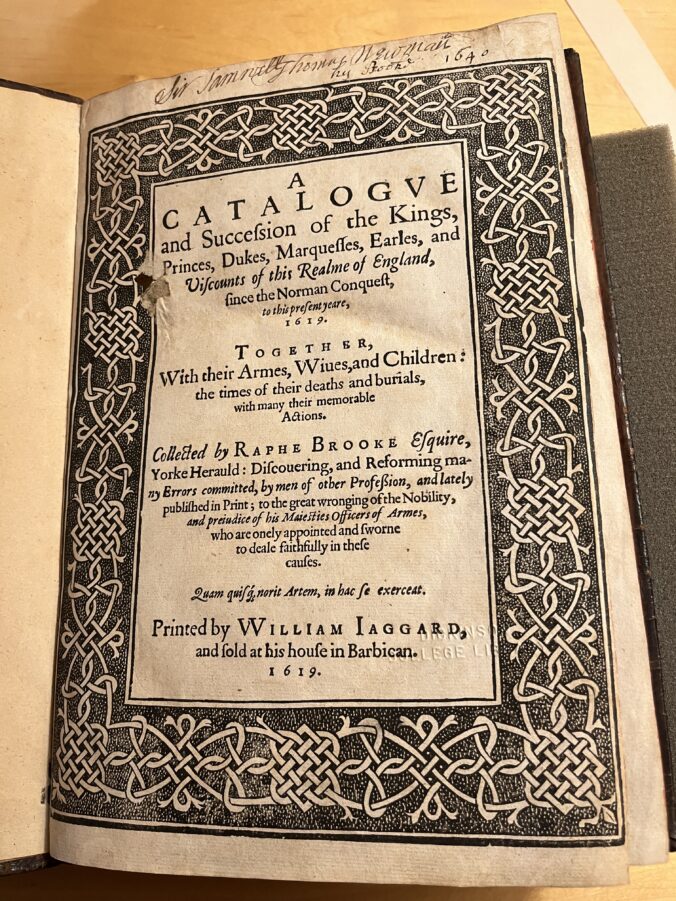 Ralph Brooke’s Catalogue: An Introduction – History of the Book