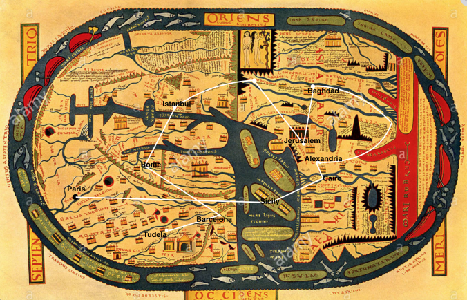 The Itinerary of Benjamin of Tudela: Medieval Map – Mapping the Global ...