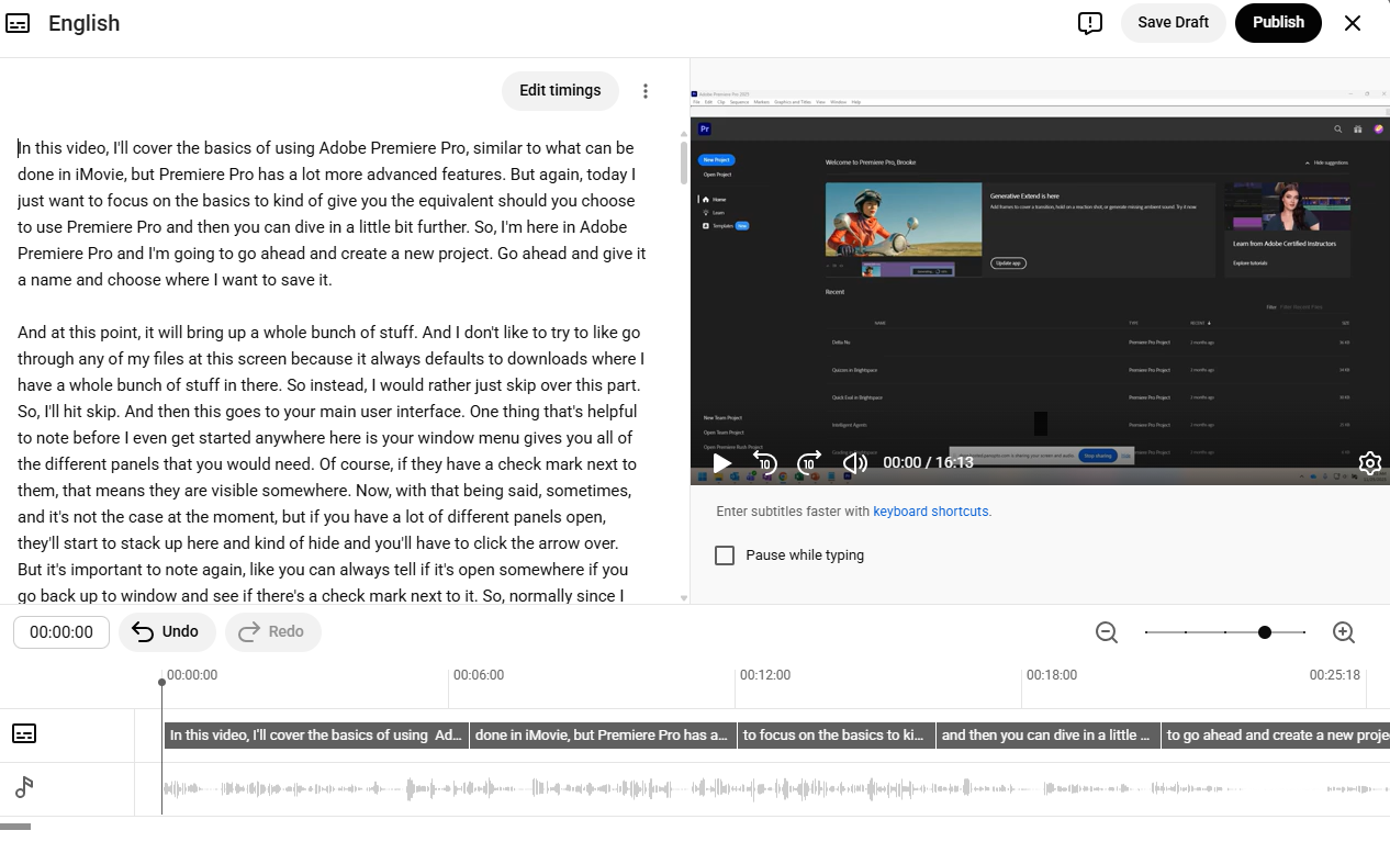 YouTube – Adding Subtitles and Captions Tutorial – Dickinson College ...